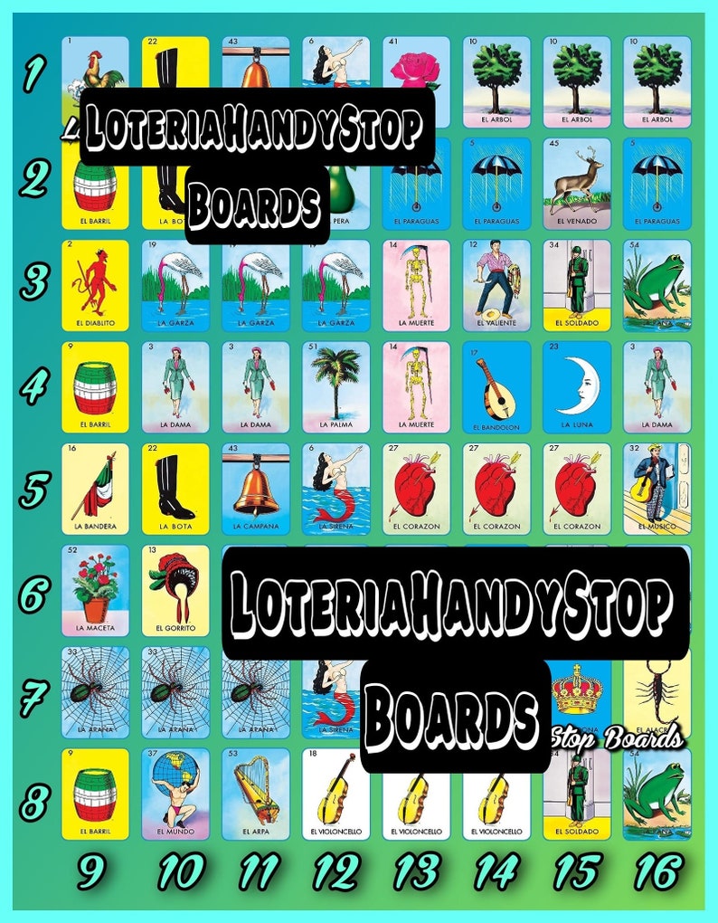 16 Lines Triplets Loteria Game Board to Play Online - Etsy