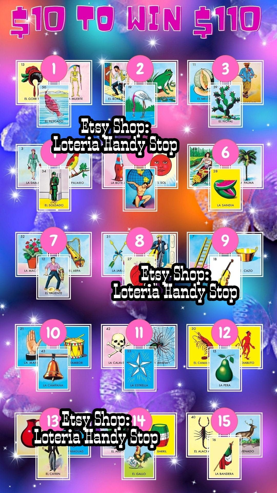 10 to Win Loteria Online Board Game - Etsy