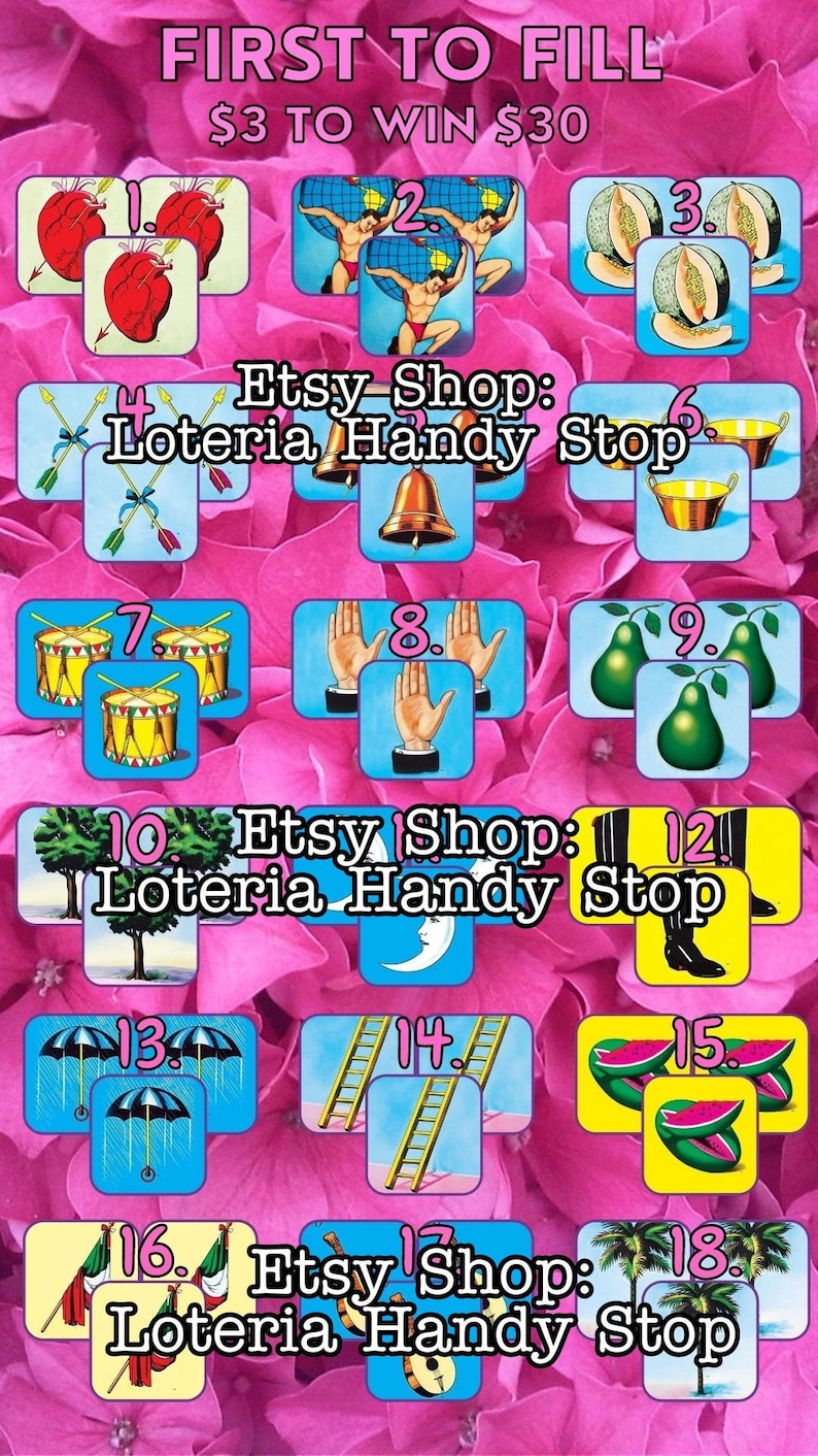 FTF 3 to Win 30 Loteria Game Card Board Online - Etsy