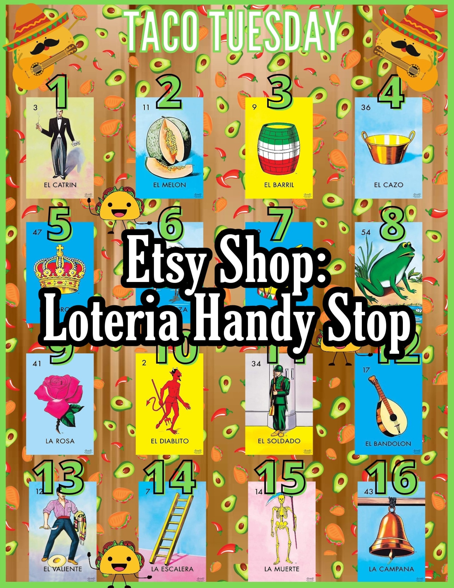 Loteria Taco Tuesday Online Board Games | Etsy
