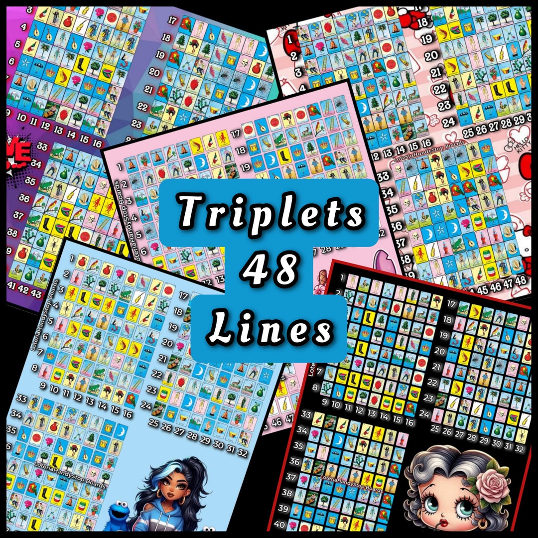 Loteria Triplets 48 Lines Loteria Board Games - Etsy