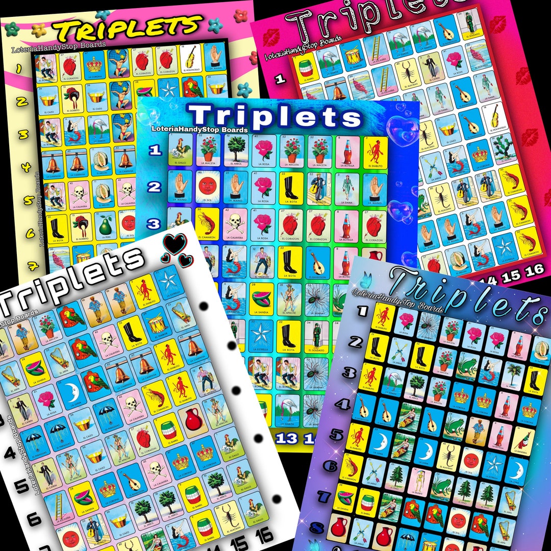 Triplets Roulette Loteria Board Line Games 16 Numbers - Etsy