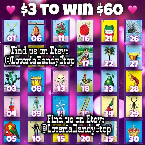 3 to Win 60 Loteria Digital Game Board - Etsy