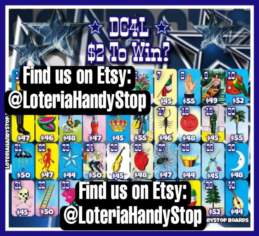 2 to Win Dallas Cowboys Loteria Board LCS Game - Etsy