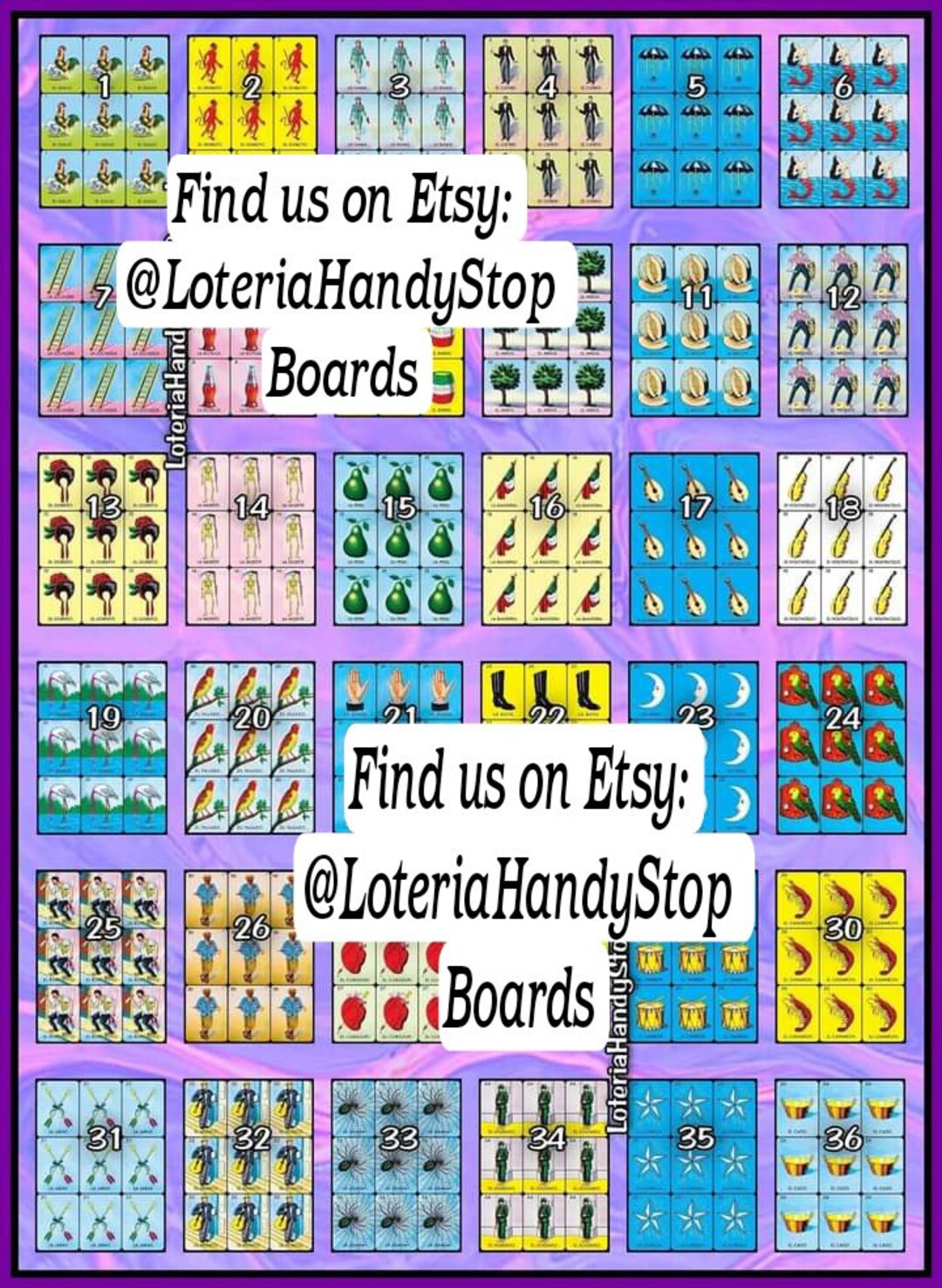 Roulette 36 Numbers Loteria Shuffle Game - Etsy