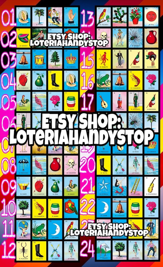 Loteria Online Board Download Game Card | Etsy