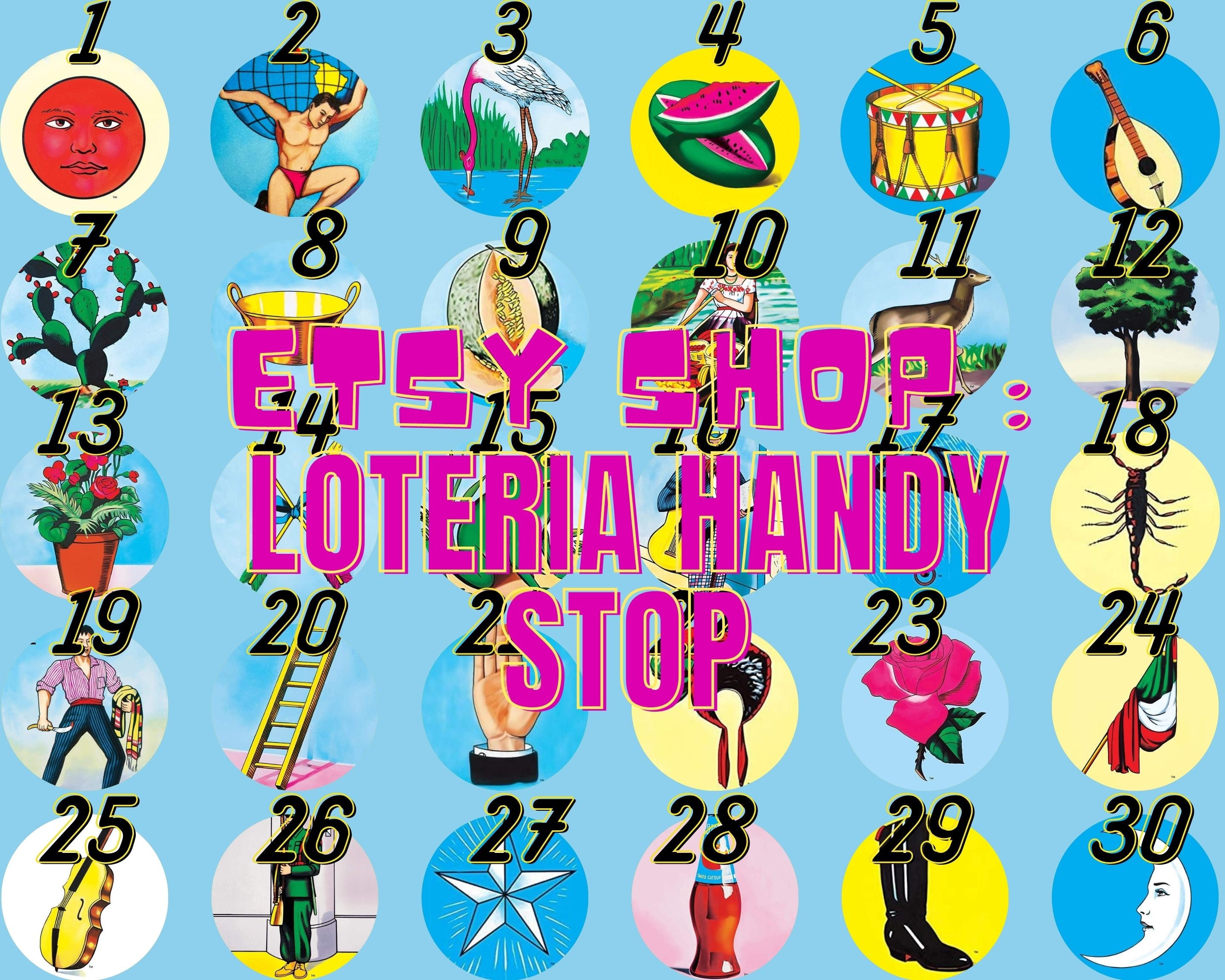 30 Loteria Single Characters Digital Game to Play Online - Etsy