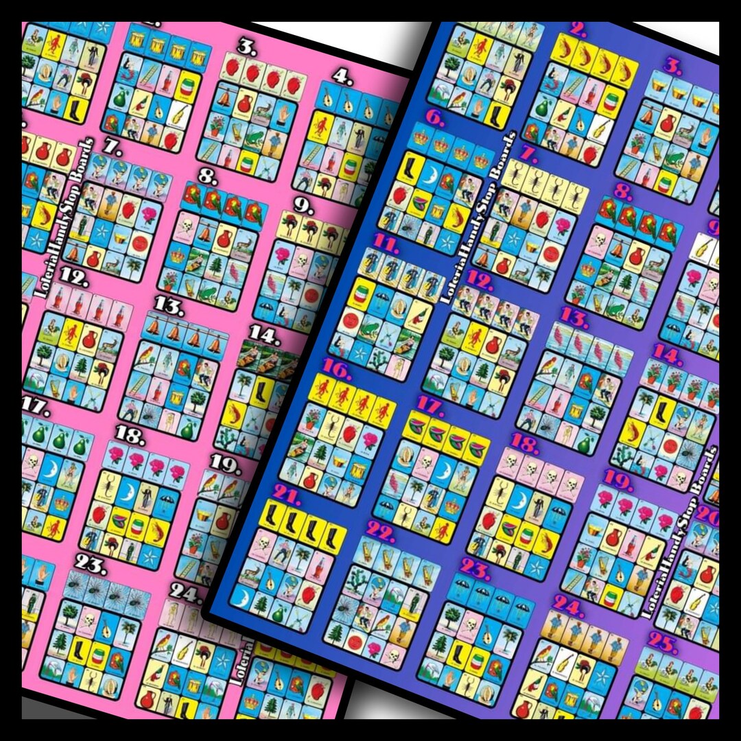 25 Numbers Loteria Boards Quadruples Lines Game - Etsy