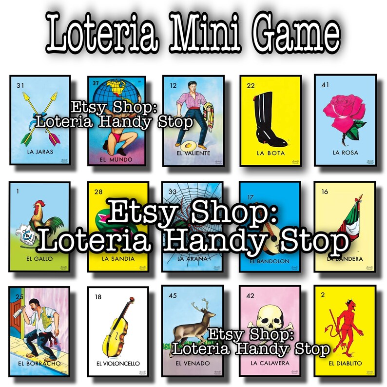 Loteria Mini Game Card - Etsy