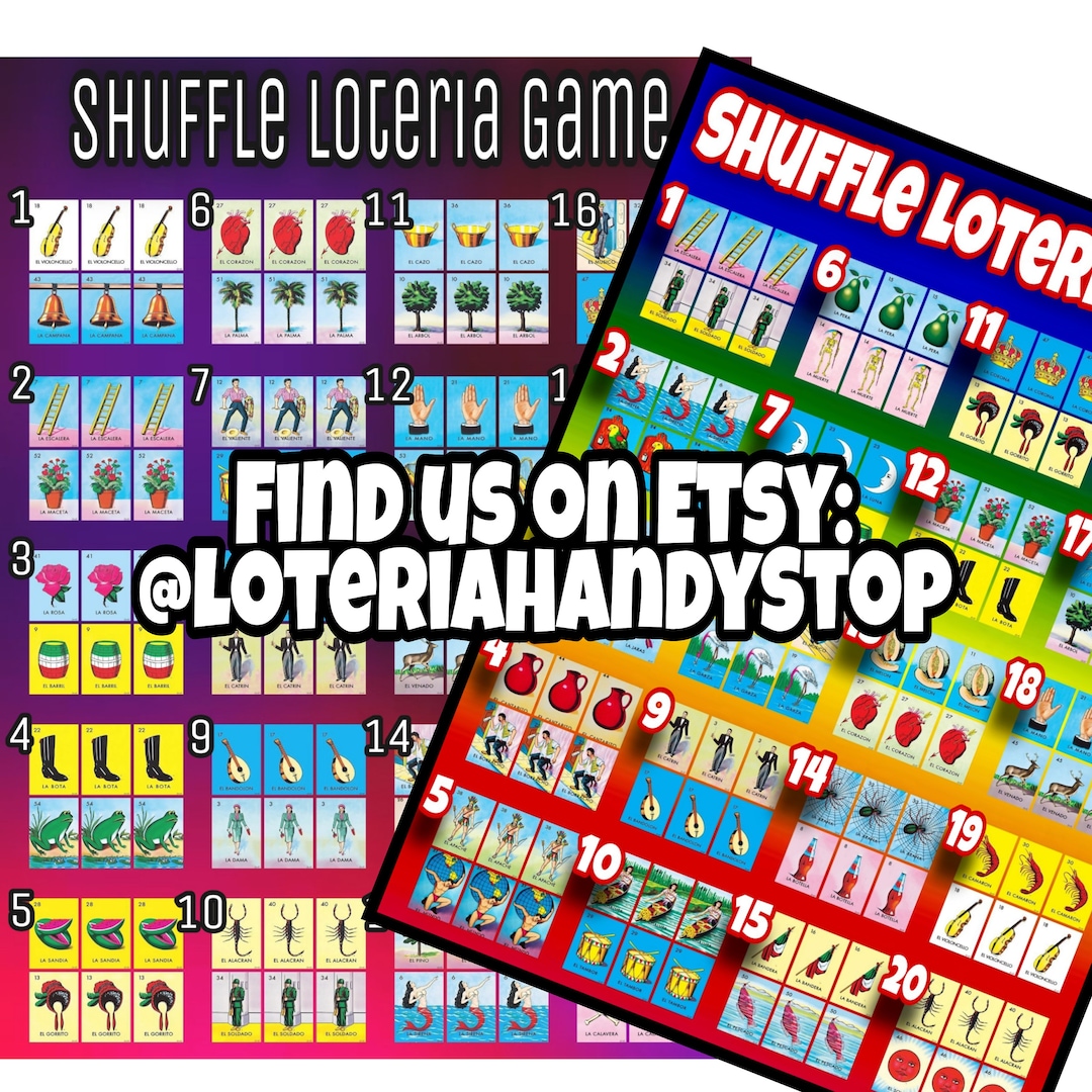 20 Numbers Shuffle Loteria Game Boards to Play Online - Etsy