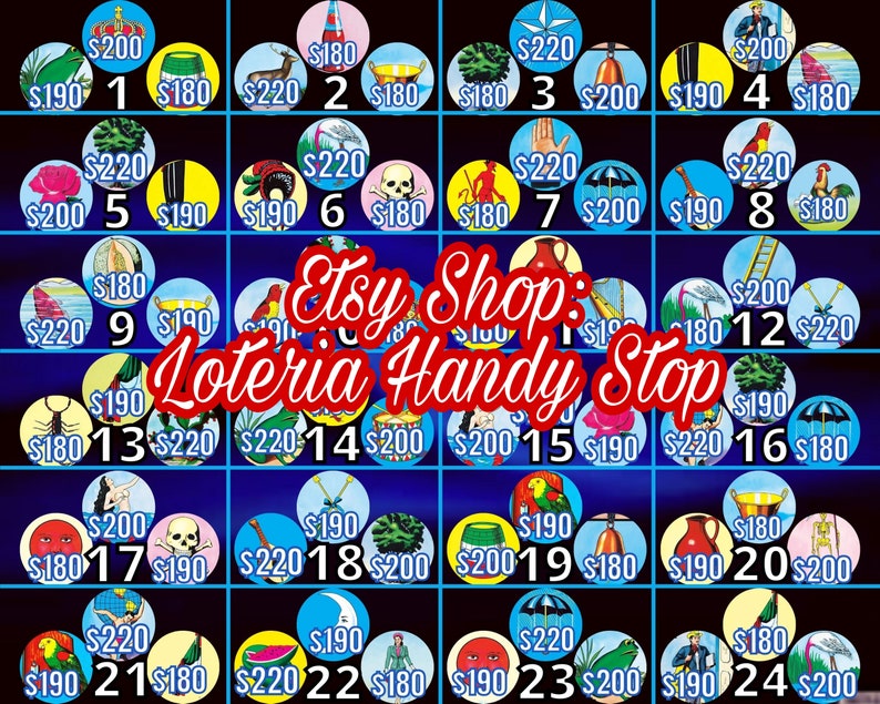 Custom Loteria Board, Mexican Loteria Game, Original Character Loteria ...