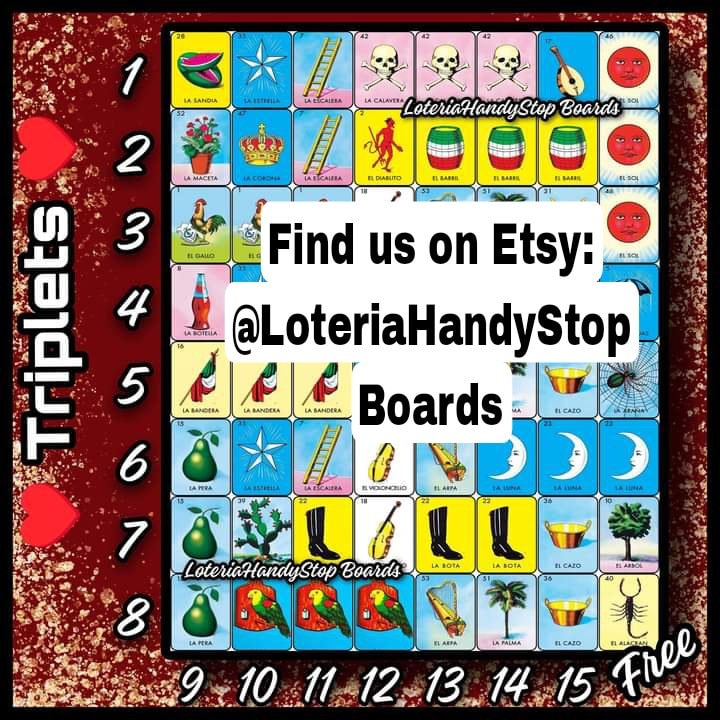 Triplets 15 Lines Loteria Board Game - Etsy