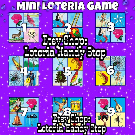 Mini Loteria Game Board to Play Online - Etsy