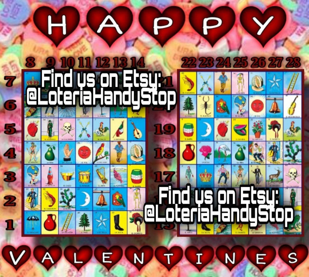 28 Lines Loteria Valentines Board Game to Download and Play Online - Etsy