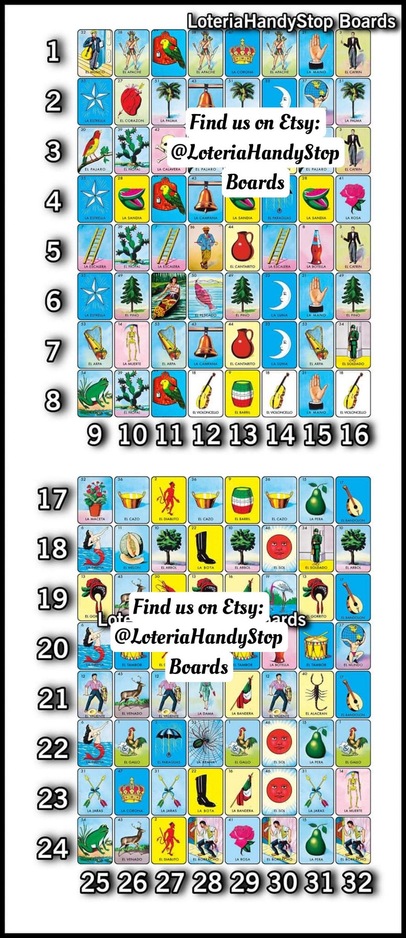 32 Lines Triplets Loteria Board Games - Etsy