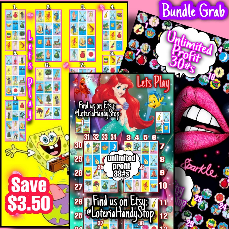 Loteria Line Game Boards and Full Cards to Download - Etsy