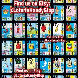 36 Numbers Loteria Big Board Game to Play Online - Etsy UK
