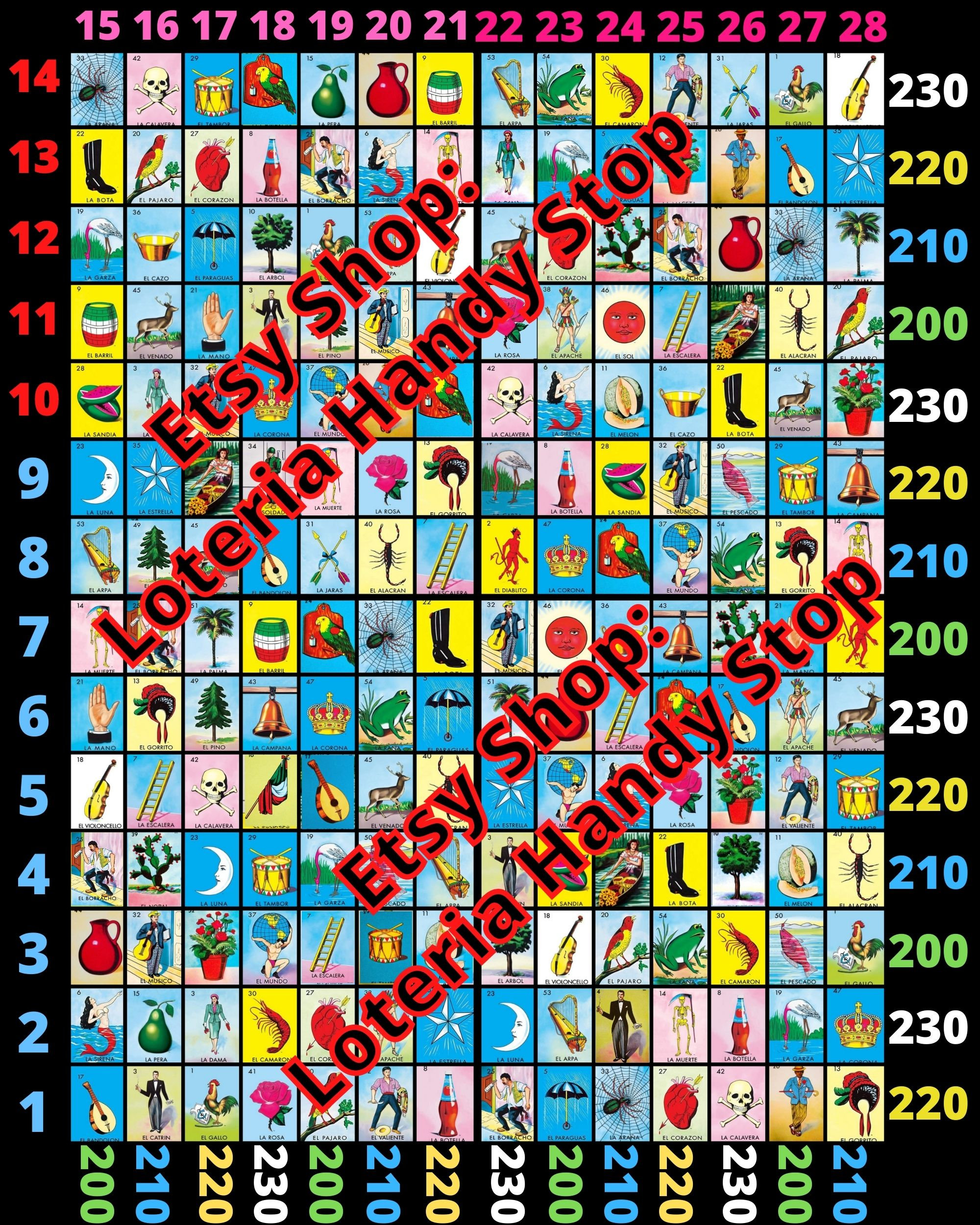 Custom Loteria Board Loteria Characters Original Mexican | Etsy