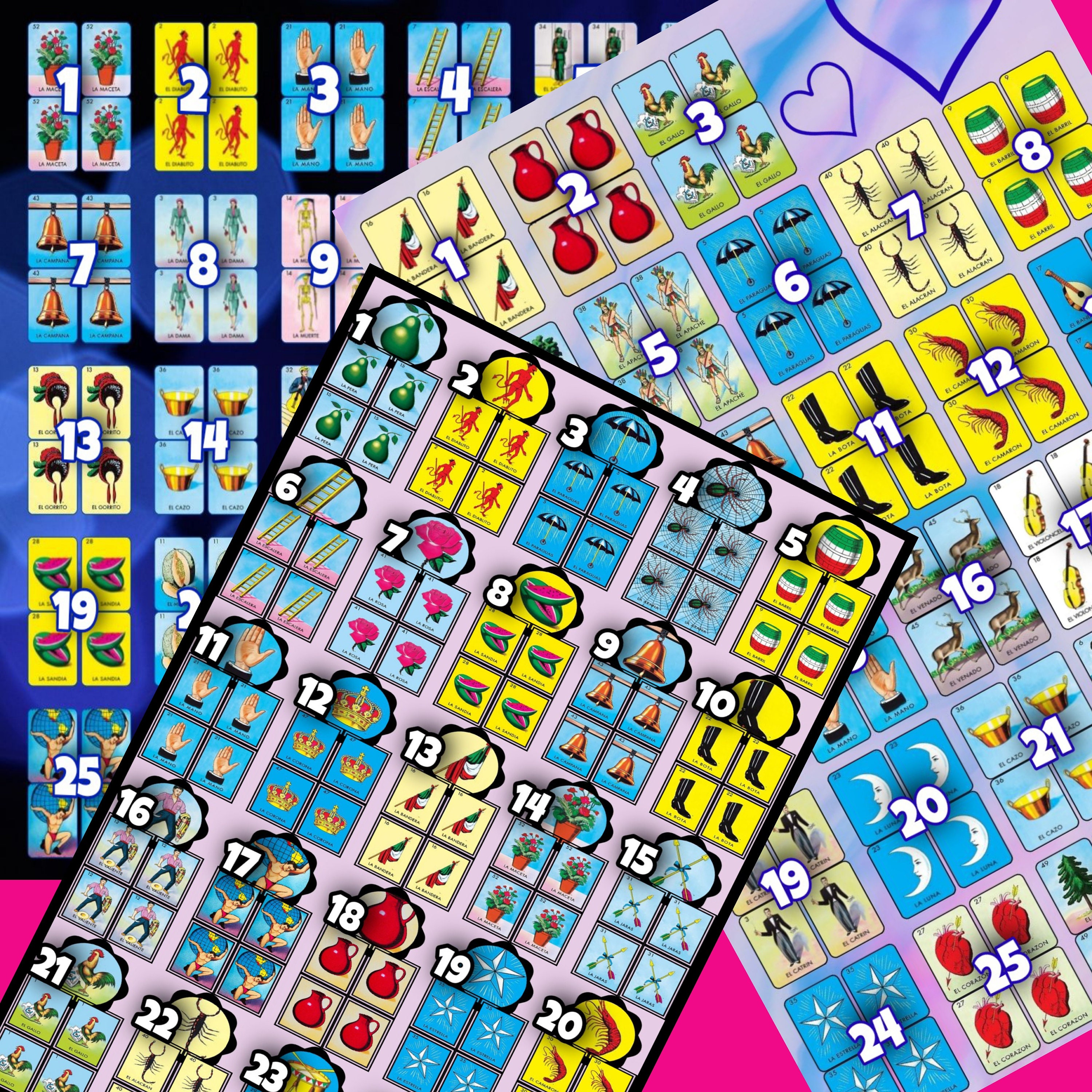 Shuffle Loteria Game Boards With 30 28 and 25 Numbers - Etsy