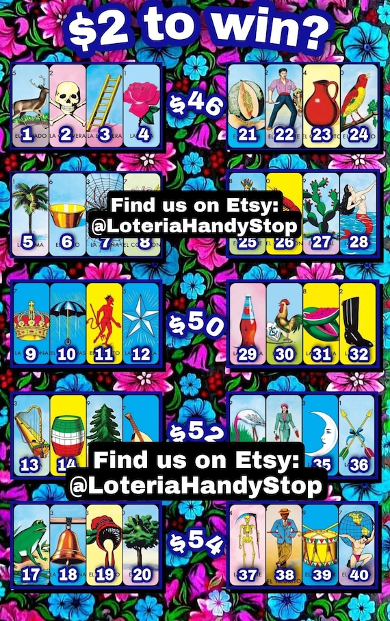 No Repeats 2 Dollars Loteria Board Game to Play Online | Etsy