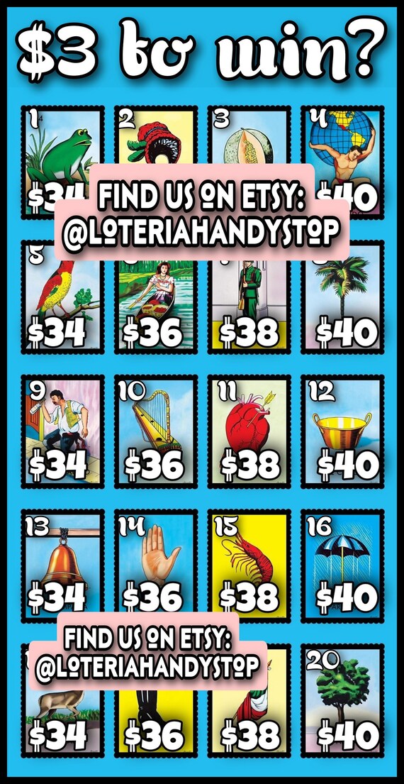 3 to Win Loteria Board No Repeats 20 Numbers - Etsy