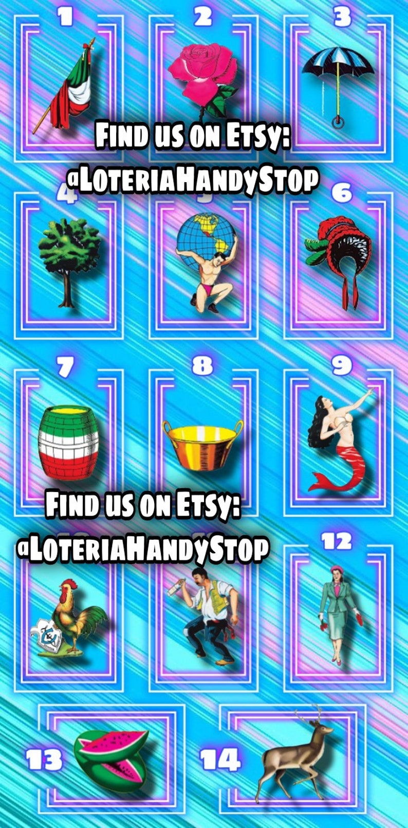 14 Loteria Character Numbers Board for Online Game - Etsy