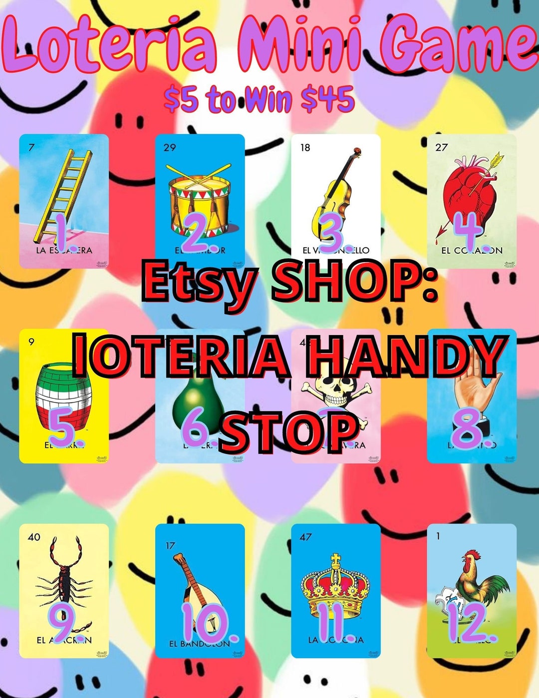 Mini Loteria Board Game 5 to Win - Etsy UK