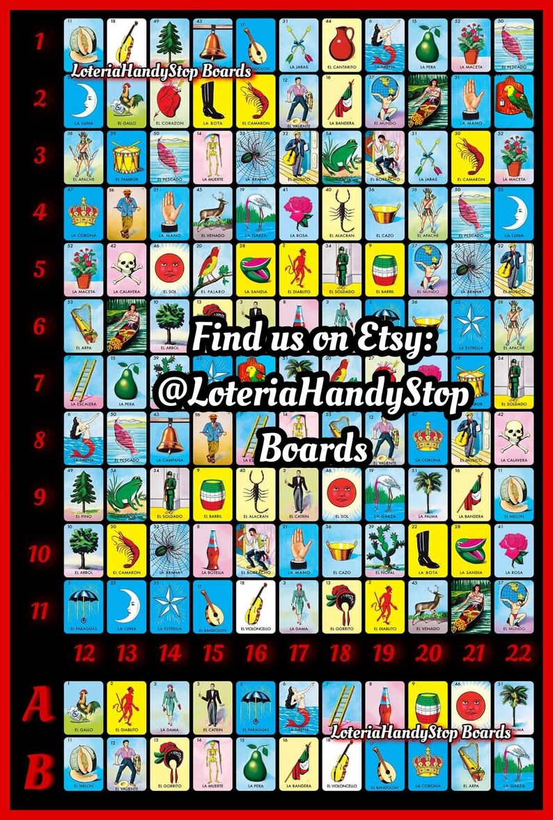 22 Lines Triplets Loteria Boards With Two Free Lines - Etsy
