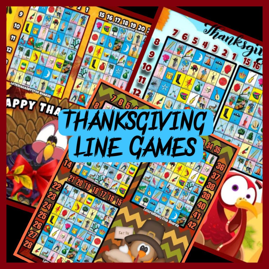 Thanksgiving Loteria Line Board Games to Play - Etsy