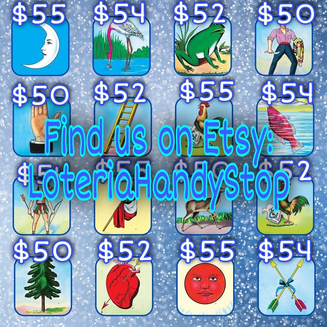 16 Loteria Characters Game Online Board Blue | Etsy