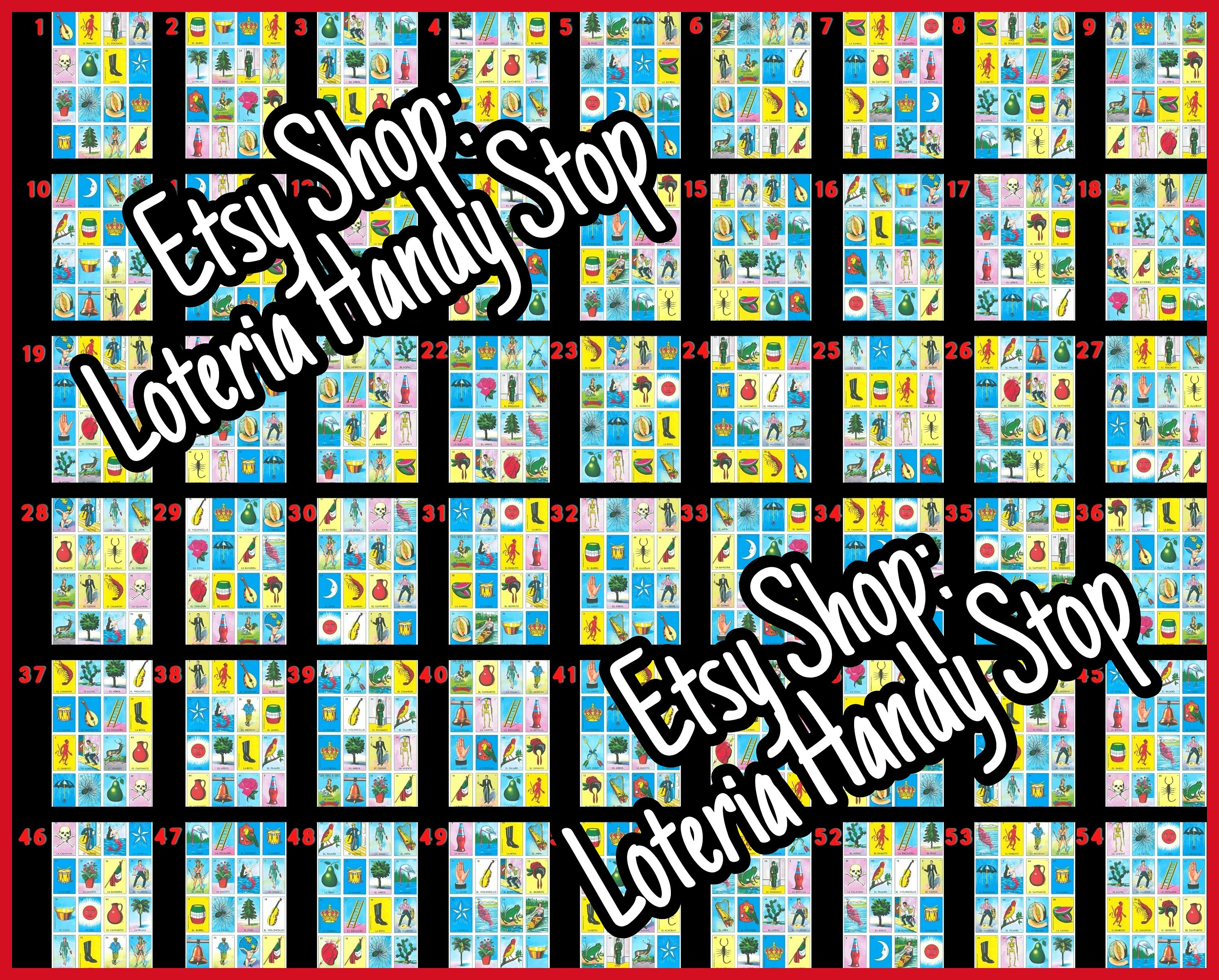 Loteria Board With 54 Original Loteria Cards on 1 Board to Play Online ...