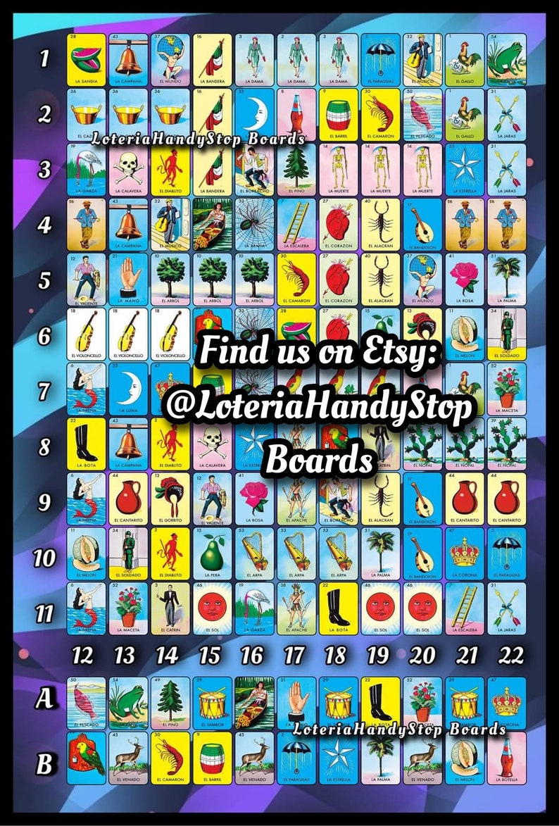 22 Lines Triplets Loteria Boards With Two Free Lines - Etsy