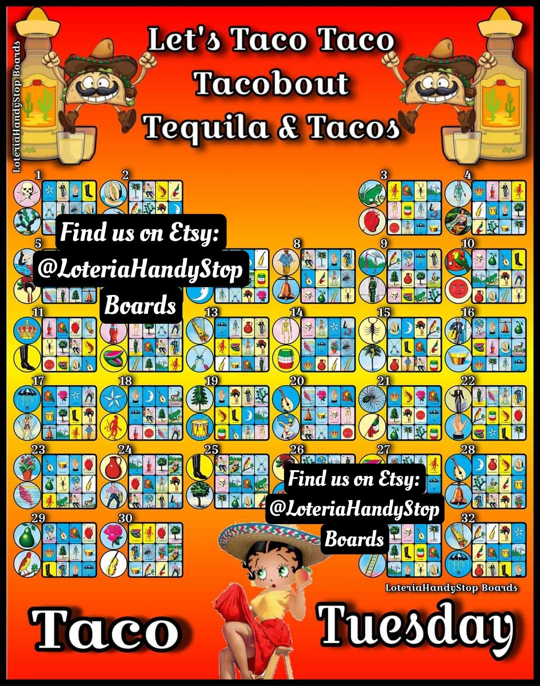 Loteria Taco Tuesday Board Game - Etsy