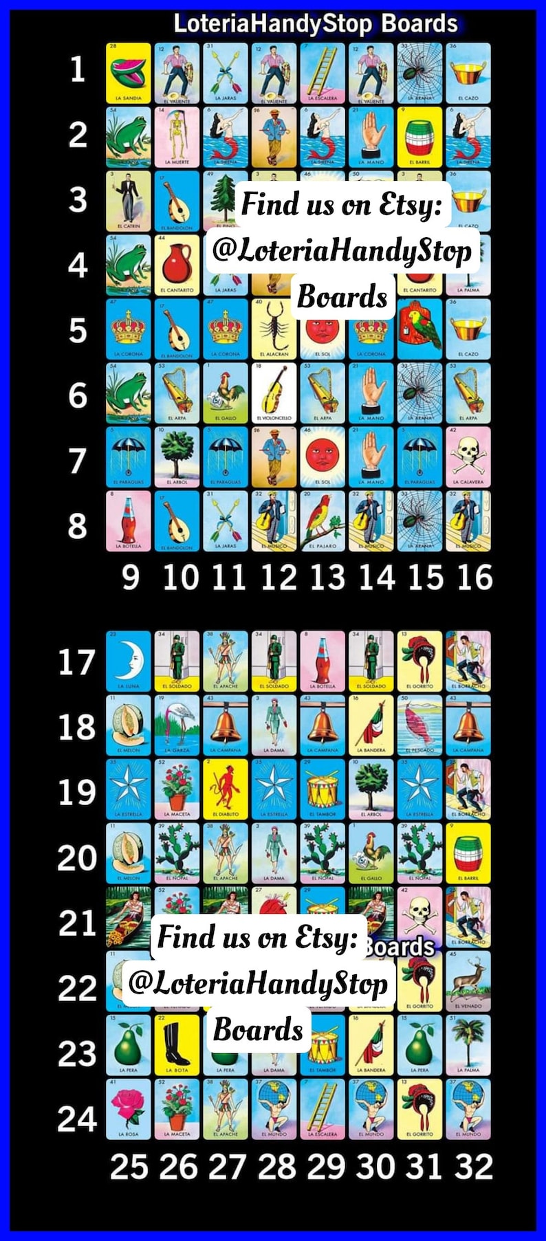 32 Lines Triplets Loteria Board Games - Etsy