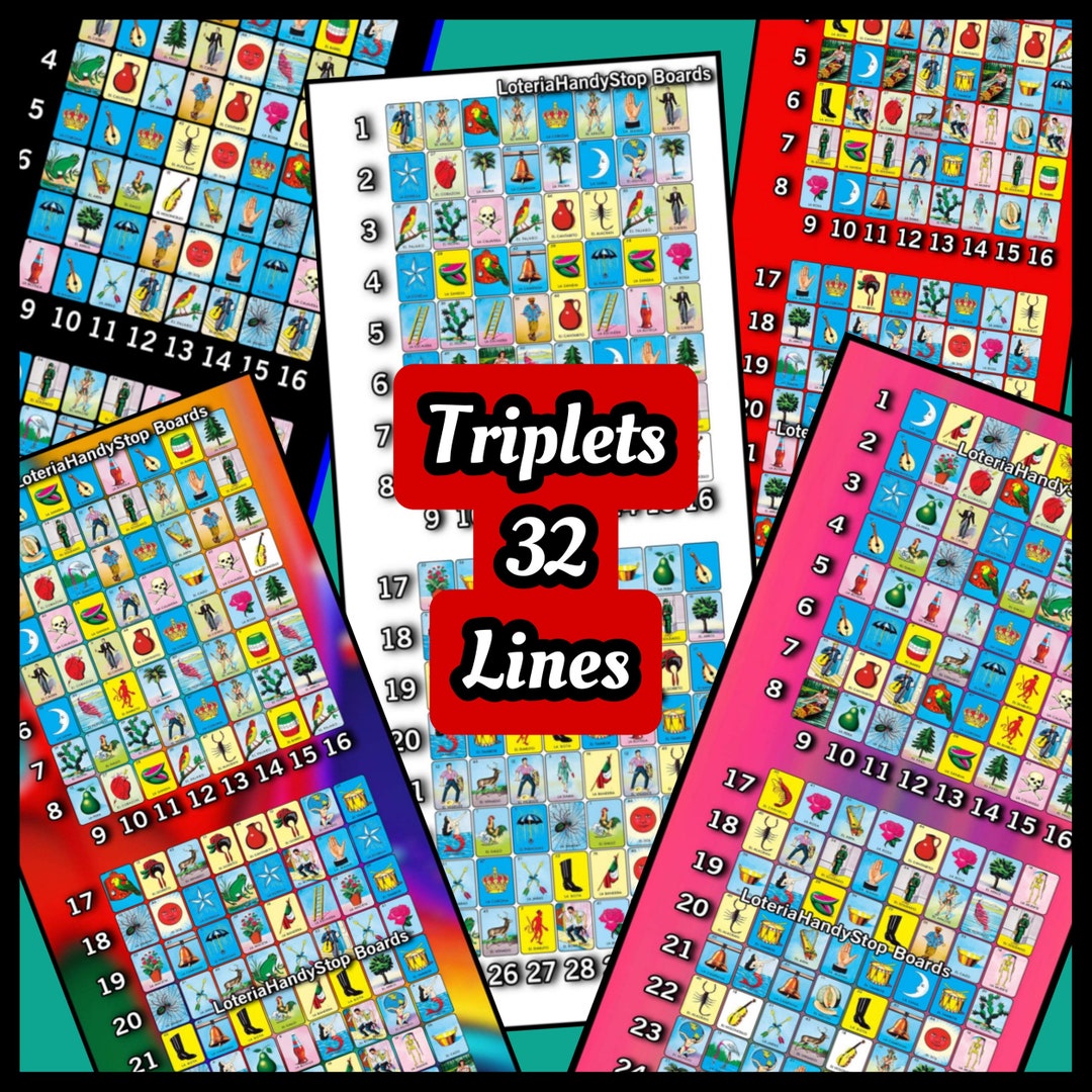 32 Lines Triplets Loteria Board Games - Etsy