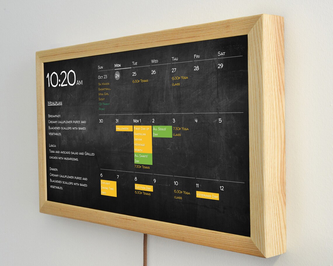 Electronic Wall Calendar 24 Inch Family Command Center Home - Etsy