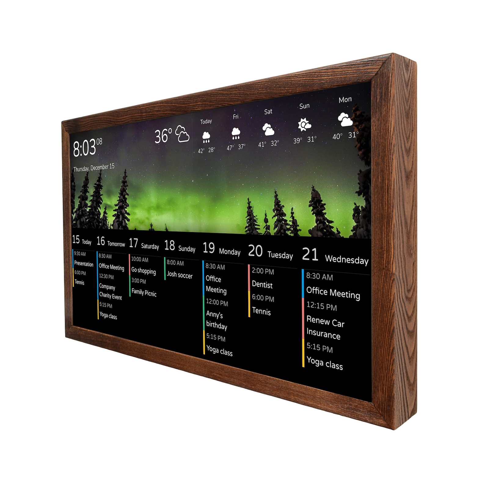 32" Electronic Wall Calendar – Family Command Center, Smart Display ...
