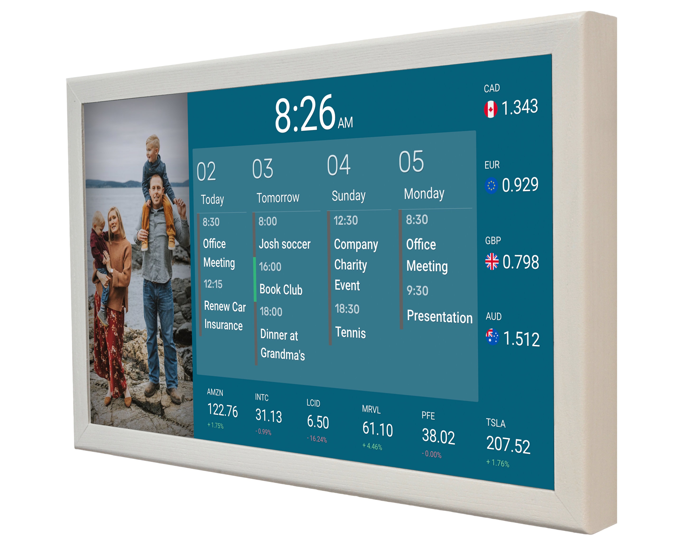 Smart Wall Display 24 '' - Fathers Day Gift, Digital Wood Calendar ...