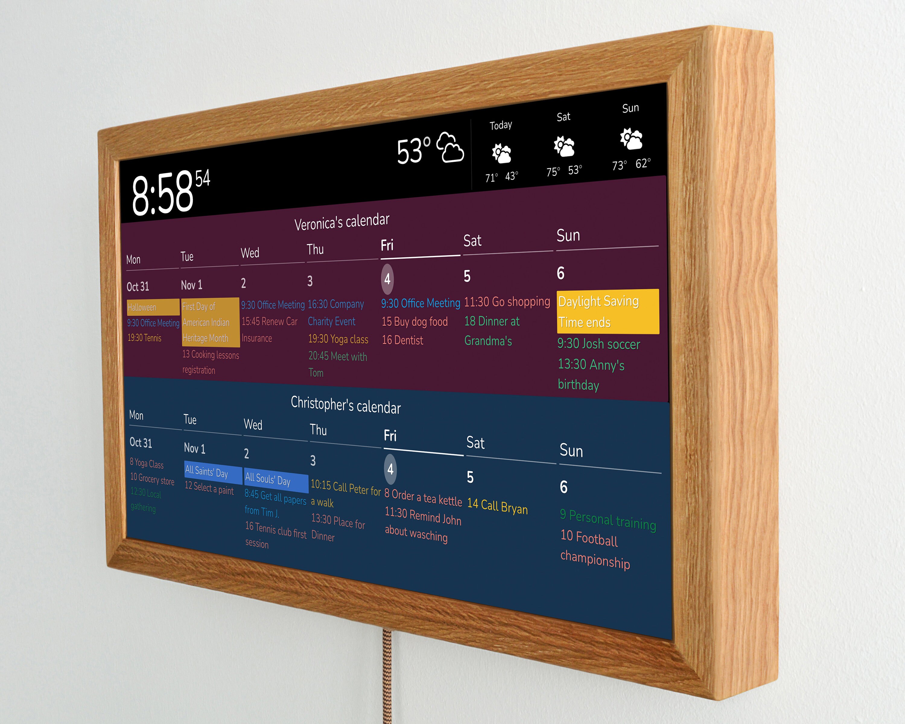 Digitaler Familienplaner 24'' Smart Display - Etsy.de