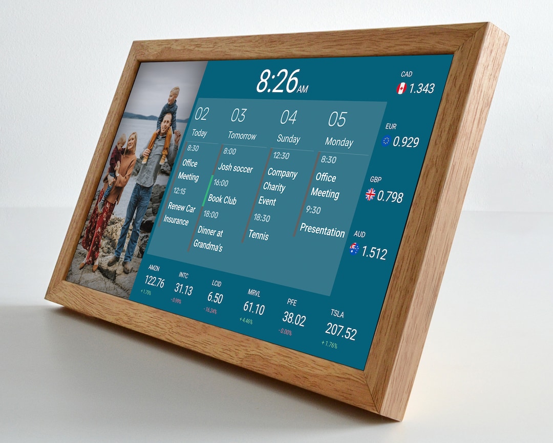 Digitaler Tischkalender 15.6 Zoll im Holzrahmen - Etsy.de