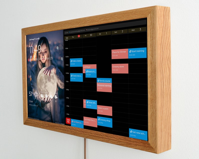 24" Digital Dashboard – Smart Display, Virtual Assistant, Calendar ...