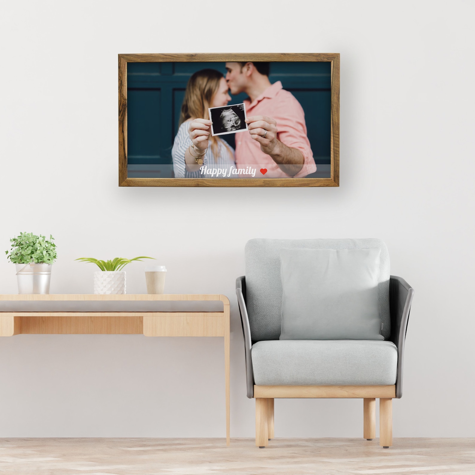 Smart Digital Calendar 24" in Wooden Frame: Home Planner, Family ...