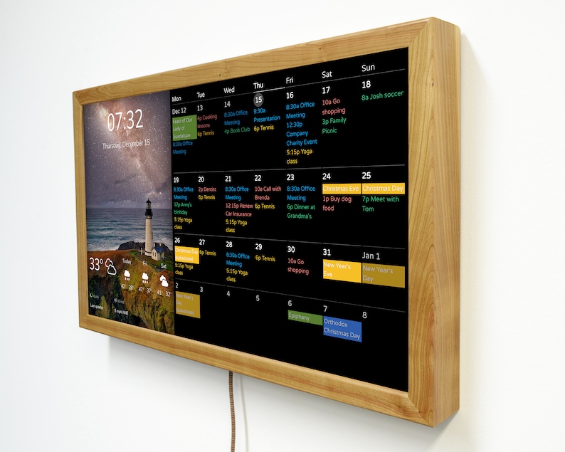 32" Electronic Wall Calendar – Family Command Center, Smart Display ...