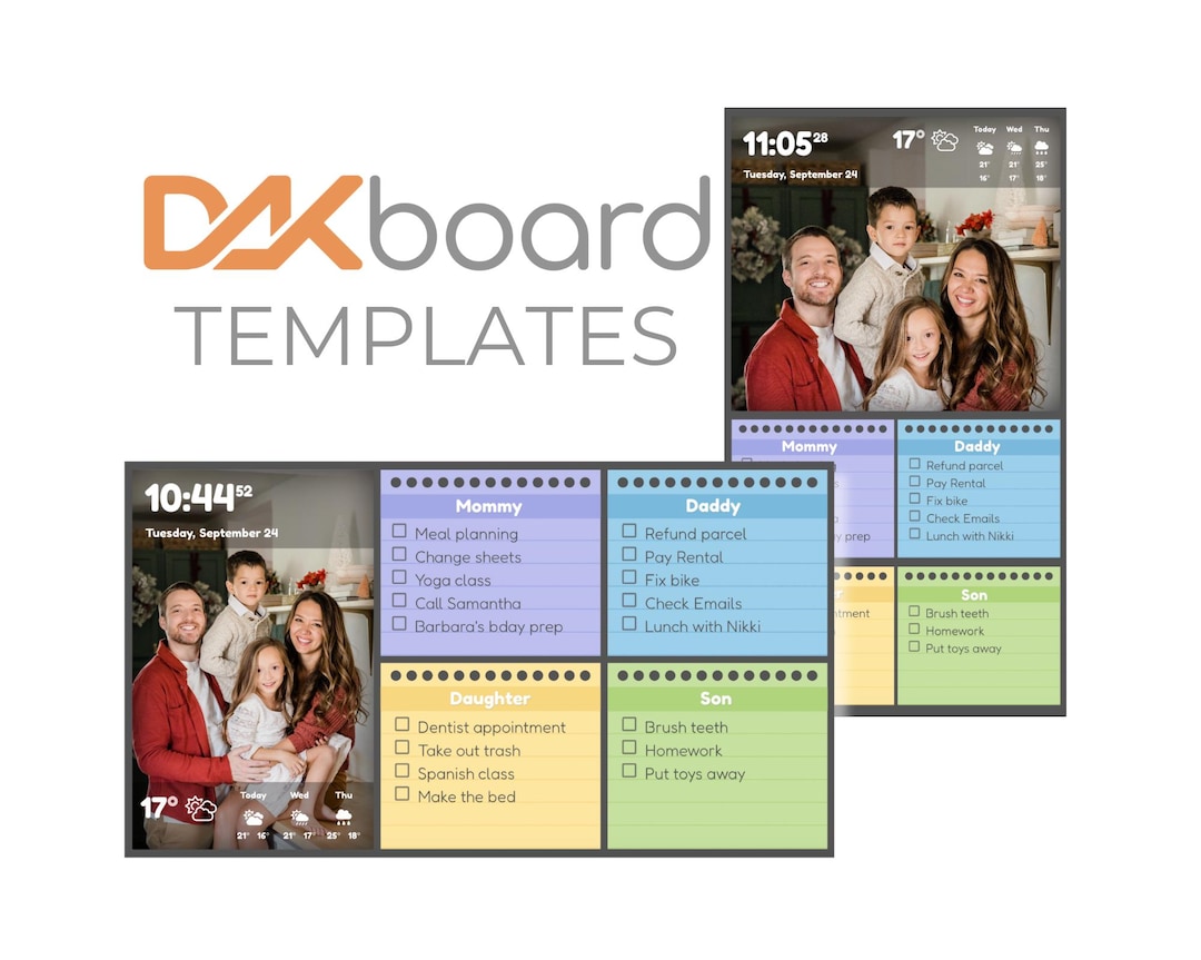 Dakboard Family Chore Chart Templates for 24 and 32 Smart Displays in ...