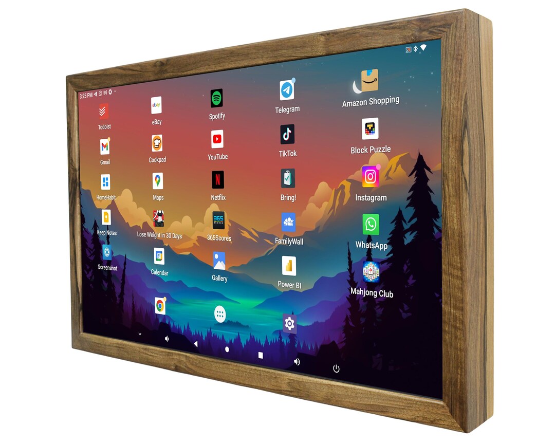 Android Smart Display 24 Inch in Wooden Frame, Digital Dashboard ...