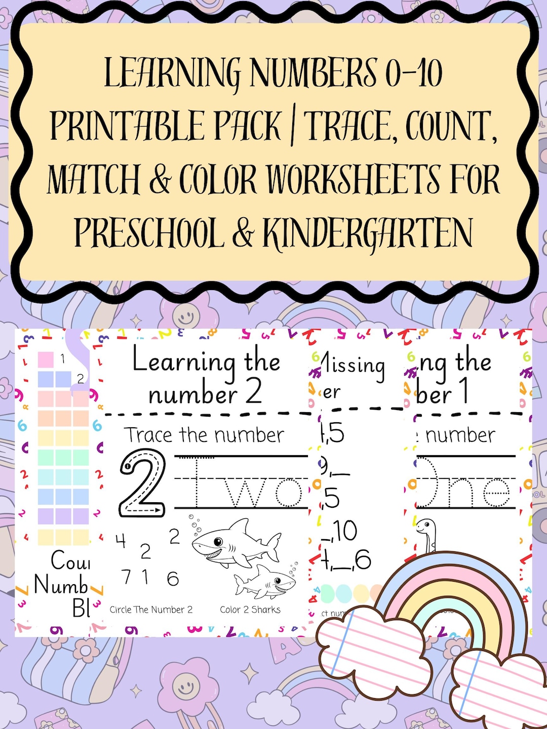 Learning Numbers 0–10 Printable Pack | Trace, Count, Match and Color ...