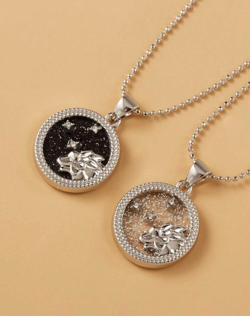 Silver and Gold Zodiac Necklace Zodiac Coin Necklace | Etsy