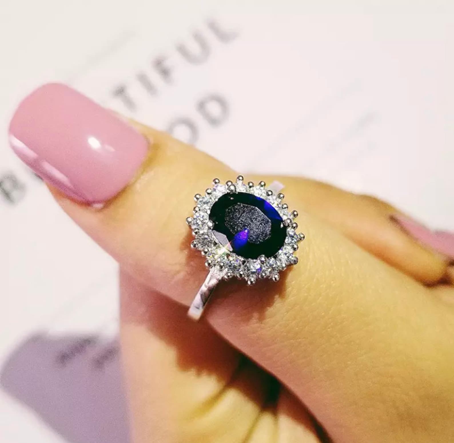 925 Sterling Silver Jewelry Set Halo Engagement Ring Round | Etsy