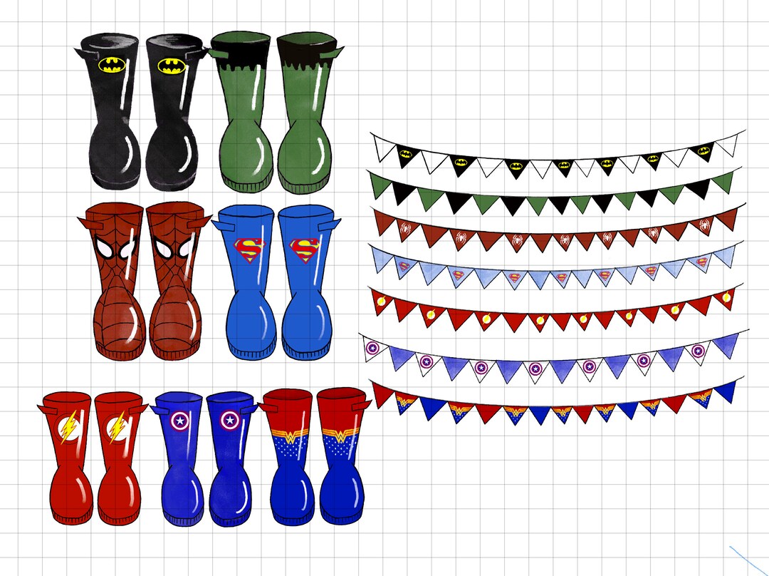 Super Hero Welly Clip Art, Superhero Welly Clipart, Super Hero Rain ...