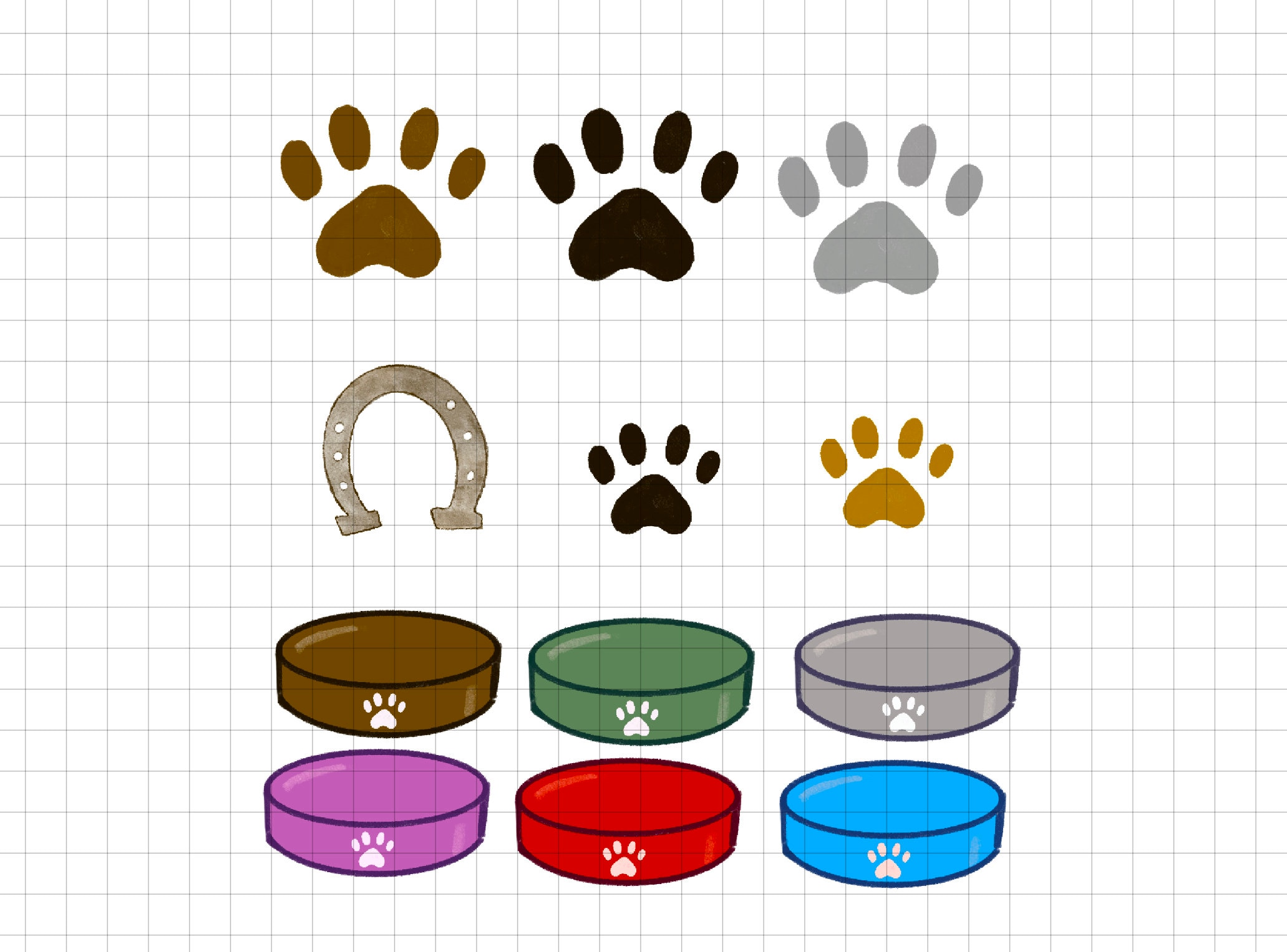 Pet Clipart, Dog Bowl, Cat Bowl, Horse Shoe, Paw Clipart, Cat Clipart ...